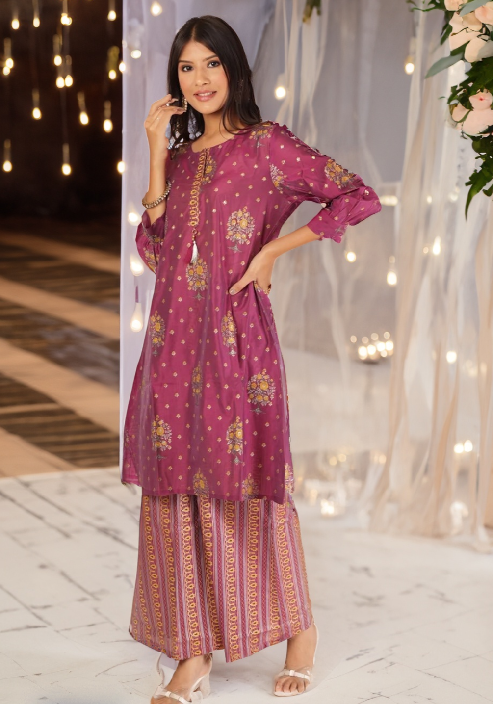 ROHINI KURTA SET - PURPLE – Phool Booti