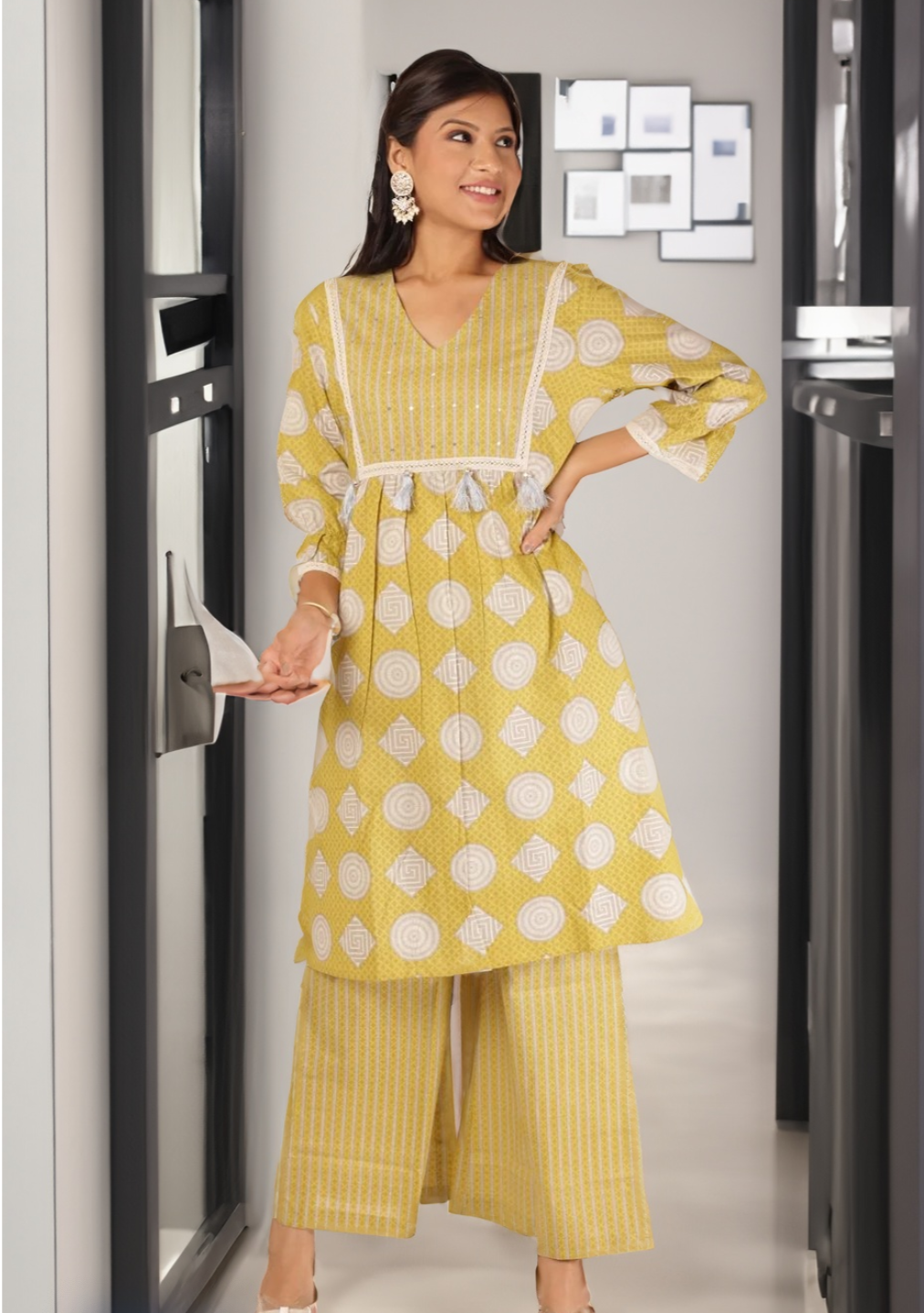 PURVA CO-ORDS SET - YELLOW – Phool Booti
